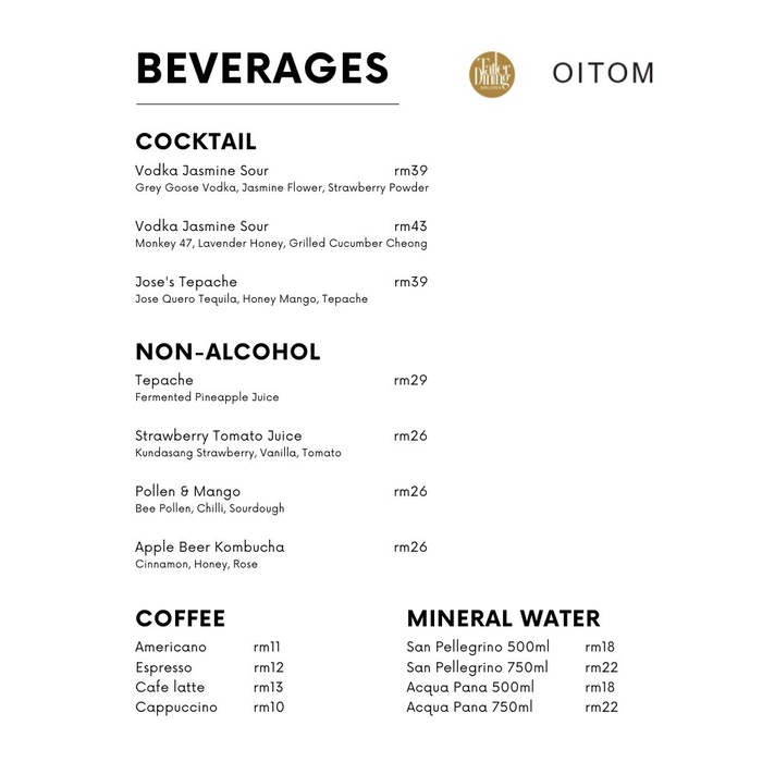 OITOM - Fine Dining Restaurant in Kota Kinabalu